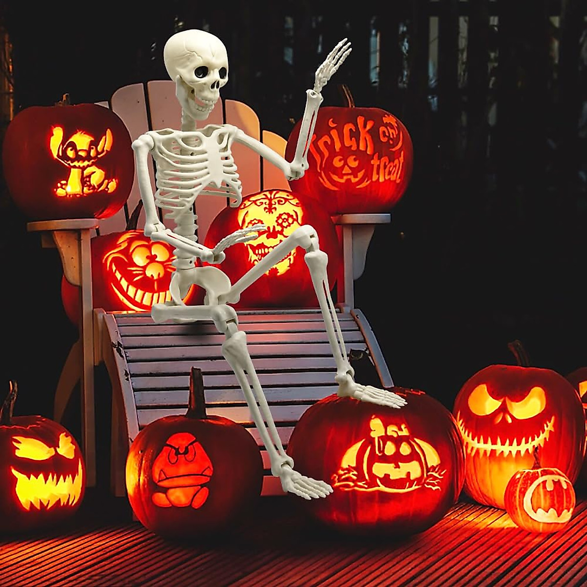 Realistic 36-Inch Skeleton Halloween Decoration for Haunted Houses