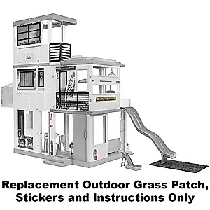 Replacement Parts for Barbie Doll Dreamhouse Playset - GRG93 ~ Replacement Outdoor Grass Patch, Stickers and Instructions