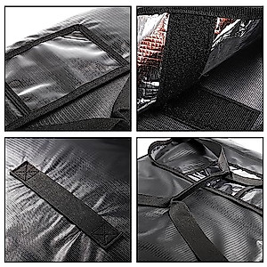 DEAYOU Large Pizza Bag, Insulated Pizza and Food Delivery Bag, Professional Thermal Pizza Warmer Bag, Hot Pizza Carriers for Transport, Catering, Moisture Free, Heavy Duty, 20" x 20" x 5", Black