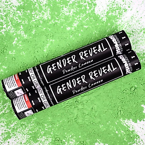 Gender Reveal Suprise! Powder Poppers, Safe, Colorful Cannons for Birthdays, Weddings, Anniversaries, and More, Easy to Use, Memorable Photos, 12' (Green, 2 Pack (12 Inch))