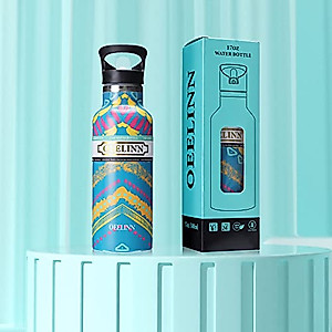 OEELINN 17oz Water Bottle -Leak Proof Vacuum Insulated Stainless Steel Double Walled Thermo Mug for Hiking Biking Sport