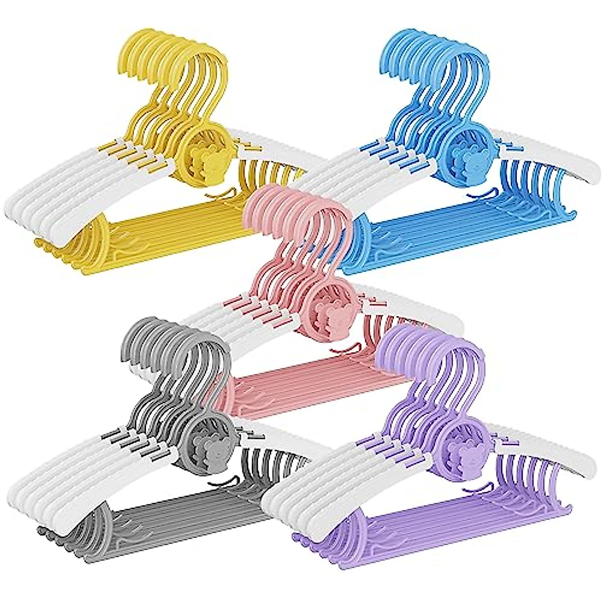 30 Pack Baby Hangers for Nursery Closet, Kids Baby Clothes Hangers Space Saving Adjustable Non-Slip Toddler Infant Clothes Hangers with Windproof Buckles for Baby Childrens Newborn Gifts, 11-14"