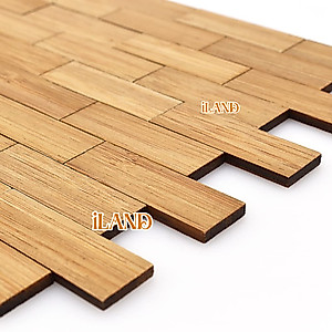 iLAND Varnished Dollhouse Flooring on 1:12 Scale, Dollhouse Floor Boards of Bamboo (Rectangular 48pcs)