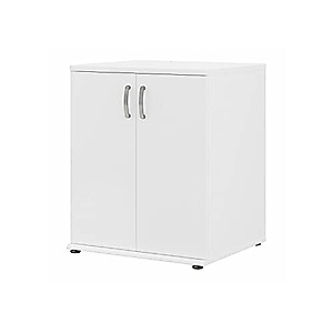 Bush Business Furniture Universal Laundry Room Storage Cabinet with Doors and Shelves in White