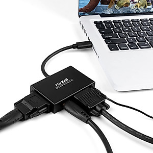 FLY KAN USB 3.0 to HDMI-DVI-VGA Video Graphics Card Adapter for Multiple Monitors-Add HDMI and DVI-D or HDMI and VGA (- Windows Only)