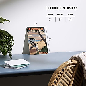 Lantern Press 6x9 Inch Wood Sign, Ready to Hang Wall Decor, St. Petersburg, Florida, Adirondack Chair on the Beach