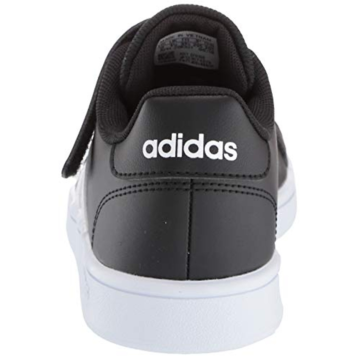 Adidas unisex child Grand Court - Kids Tennis Shoe, Black/White/White, 10.5 Little Kid US