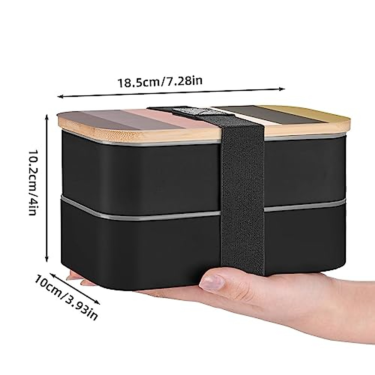 A Warm And Rustic Colour Scheme Adult Lunch Box, Bento Box, With Cutlery Set Of 3, 2 Compartments, Rectangular, Lunch Box For Adults