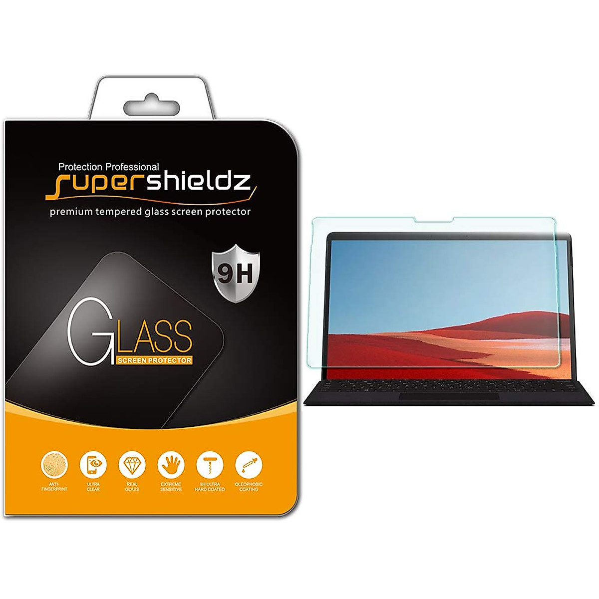 Supershieldz Designed for Microsoft Surface Pro X (13 inch) / Surface Pro 8 (13 inch) Tempered Glass Screen Protector, Anti Scratch, Bubble Free