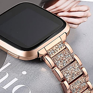 Compatible for Mindrose Smart Watch Bands, Lamshaw Quick Release Women Jewelry Bling Diamond Metal Dressy Strap Adjustable Replacement Strap Accessories Sports Band Compatible for Mindrose H80 1.47 inch Smart Watch Fitness Tracker (Rose Gold)