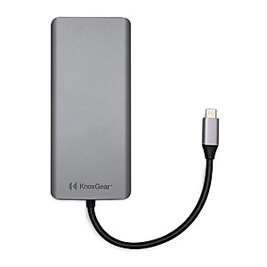 Knox Gear Kernel 13-in-1 USB-C Power Delivery Charging Port Hub, USB C Hub, 2 HDMI Ports, SD and MicroSD Card Slots, Data Transfer Rate of 5 Gbps, Multiport Adapter Compatible with Mac and PC Devices