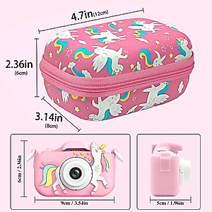 Leayjeen Kids Camera Case Compatible with Goopow/Mgaolo/CIMELR/Seckton/OZMI/Dylanto Kids Camera Toys and Children Digital Video Camera,Best Christmas and Birthday Gifts-Pink Unicorn(Case Only)