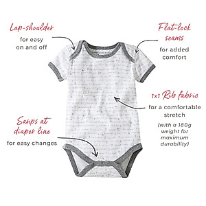 Burt's Bees Baby unisex baby Bodysuits, 3-pack Long & Short-sleeve One-pieces, 100% Organic Cotton Bodysuit, Dusty Dandelions, 3 Months US