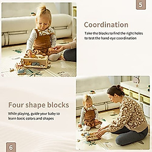 Samonyed Shape Sorter Toys for Toddlers 1-3 Montessori Stack Toy Car for 1 Year OldBaby Blocks Sorting Wooden&Silicone Educational Car Stacking Toys Montessori Toy1 2 3 Year Old Girls Boys Gifts