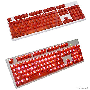 MOHALIKO 104 PBT Keycaps Set, Universal Stylish Clear Mechanical Keyboard Key Caps Replacement for Mechanical Gaming Keyboard Clear