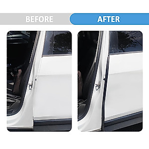 20Ft Car Door Seal Strip,U-Shaped Automotive Weather Stripping Rubber Seal Strip with Metal Clips,Universal Push-in Car Door Edge Guards Fits Car Truck Boat RV Home (20Ft)