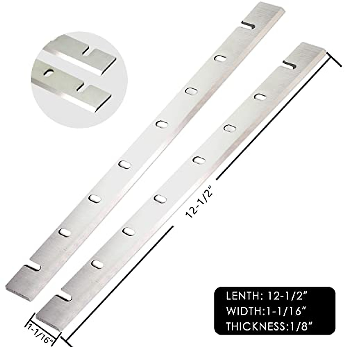 Planer Blades Knives HSS for DeWalt DW733 DW7332 Thickness Planers with 12.5 Inches Replacement Heat Treated 1 Set (2 pcs)