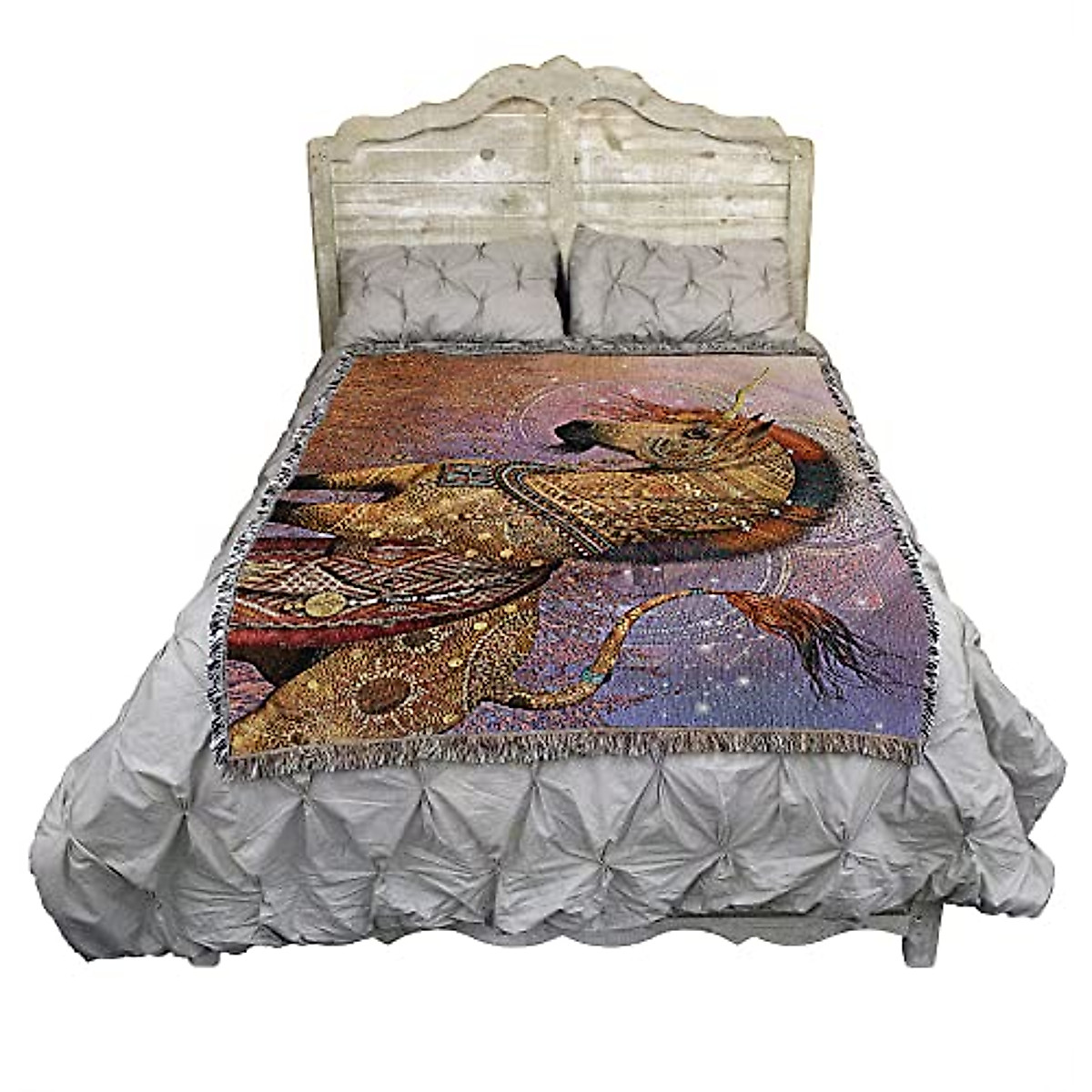 Pure Country Weavers Seretse Blanket by Laurie Prindle - Fantasy Unicorn Gift Tapestry Throw Woven from Cotton - Made in The USA (72x54)