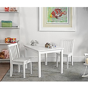 International Concepts 3 Piece Children's Table and Chairs, Linen White