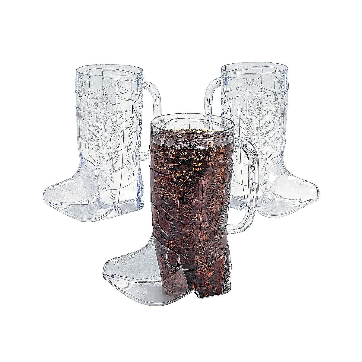 Fun Express Cowboy Boot Mugs - Bulk set of 12 Mugs, each holds 17 oz - Western Rodeo Party Supplies and Nashville Decorations