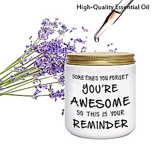 Candles Gifts for Women Motivational Christmas Birthday Gift for Sister Her Wife Girlfriend Friend Stocking Stuffers for Women Lavender Scented Candle Sometimes You Forget You're Awesome