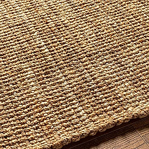 Hauteloom Ilana Jute Living Room, Bedroom Area Rug - Transitional, Traditional - Faded Driftwood,Chocolate Brown,Dark Brown - 8'6" x 11'6"