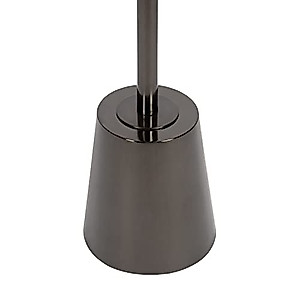 Kate and Laurel Tira Round Side Table, 14 x 14 x 24, White and Gray, Decorative Pedestal Style End Table for Use as a Bedroom Nightstand or Living Room Accent