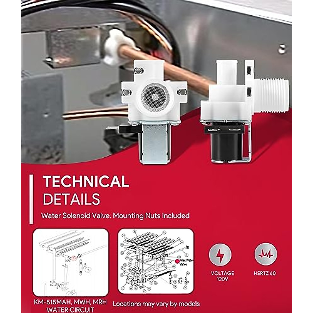 Replacement for Hoshizaki 3U0111-04 Water Valve, 120V, 60HZ, J248-072, HOS3U0111-04