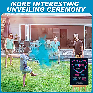 POPUPARTY Gender Reveal Soccer Ball with 2 Pack Blue Powder, for Baby Boy or Girl Gender Reveal, Baby Shower Party Supplies, Soccer Fans