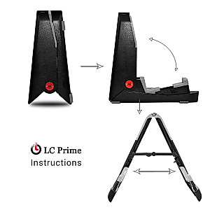 Guitar Bass Stand Portable Adjustable Folding Space Saving For Pro Bass Acoustic Electronic Guitar Stand Extendable Holding Arm Silicon Cushion, by LC Prime
