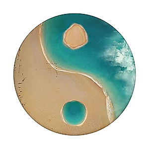 Beach Sea Ocean Sand Yin Yang YinYang Tao PopSockets Swappable PopGrip