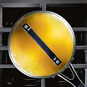 KitchenAid Stainless Steel Saucepan with Measuring Marks and Lid, 2 Quart, Brushed Stainless Steel