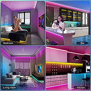 HRDJ Led Strip Lights 65.6ft Smart Led Lights with App Control Remote, SMD 5050 RGB Led Lights for Bedroom, Music Sync Color Changing Lights for Party