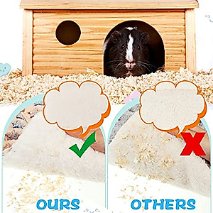 Yulejo 6 Pieces Guinea Pig Bed Plush Hamster Mat Bunny Bed Small Animal Sleeping Bedding Pads with Cleaning Dustpan Brush for Chinchilla Squirrel Hedgehog Small Animals (Cute Color, Star)