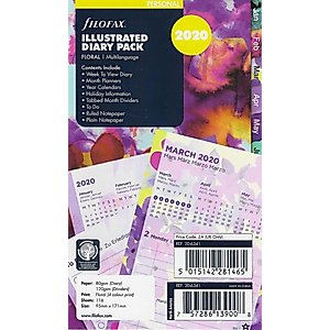 Filofax Personal Floral Illustrated 2020 Diary Refill Pack
