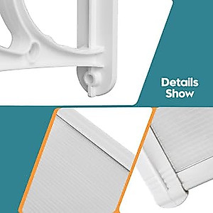 MCombo 39 inch x 38.6 inch Window Awning Outdoor Polycarbonate Hollow Sheet Door Patio Canopy (Clear Hollow Sheet/Pure Bracket+Grey Aluminum Fixing Bar)