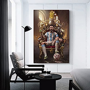 Wall Posters M-essi Champion Poster Football Superstar Lionel M-essi Poster Decorative Painting Bathroom Decor Living Room Canvas Wall Art UnFramed-3,16x24inch(40x60cm)