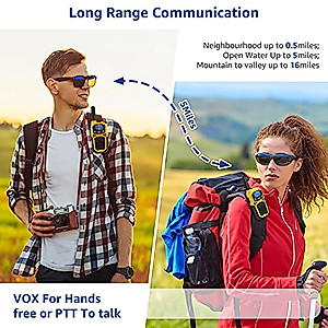Long Range Walkie Talkies for Adults Kids,Handheld Two Way Radios Rechargeable Walkie-Talkies with NOAA Weather Alert Micro USB Charging for Family Camping, Hiking, Car Trip (Blue)