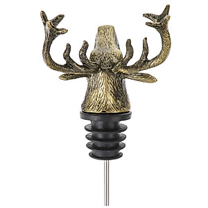 Vintage Bottle Cork Liquor Pourer 1Pc Deer Head Wine Pourer Spout Wine Bottle Stopper For Home And Bar Deer Wine Stopper Elk Head Wine Bottle Stopper Novel Liquor Cap Practical Wine Decanter