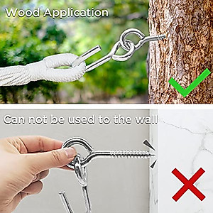 ROOITY Hammock Hooks & Hangers,2 Packs,Galvanized,Heavy Duty Anti-Rust Steel Accessories,Eye Bolt Screws Hanging Kit Hardware for Trees,Yoga Hammocks,Swing,Hammock Chair,Indoor,Outdoor