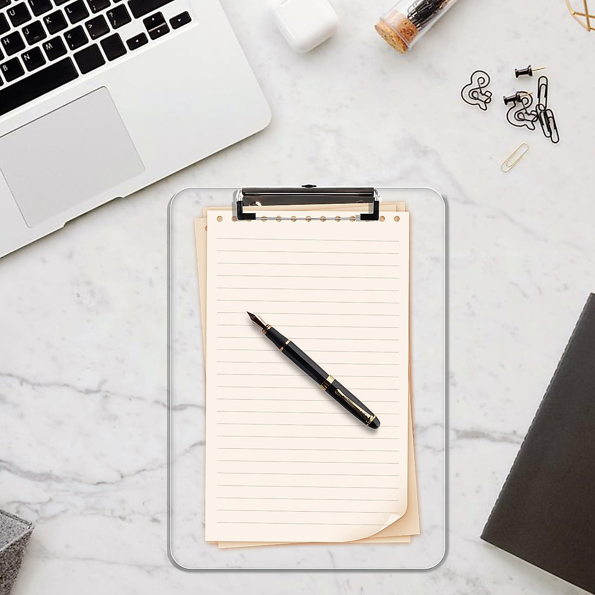 Macroclo Plastic Clipboards, A4 Acrylic Clear Board 8.5x11 for Classroom, Students, Transparent Letter Size 9" x 12.5" with Low Profile Clip, Office & School Supply