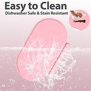 Silicone Baby Placemat, Food Catching Toddler Placemats for Kids Baby,Baby Pink