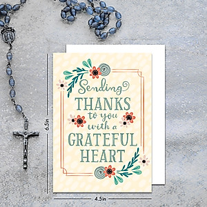 Faithfully Yours Designer Greetings Inspirational Thank You Boxed Card Assortment, With Gratitude with Biblical Scripture Verses (Box of 12 Greeting Cards with Envelopes)
