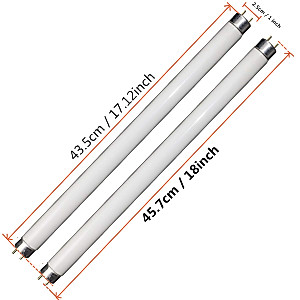 COOSPIDER 2-Pack 15W U/V BL CFL Compact Light Bulb for 30W Electric Zapper Replacement Straight Tube T8 F15 18 Inch