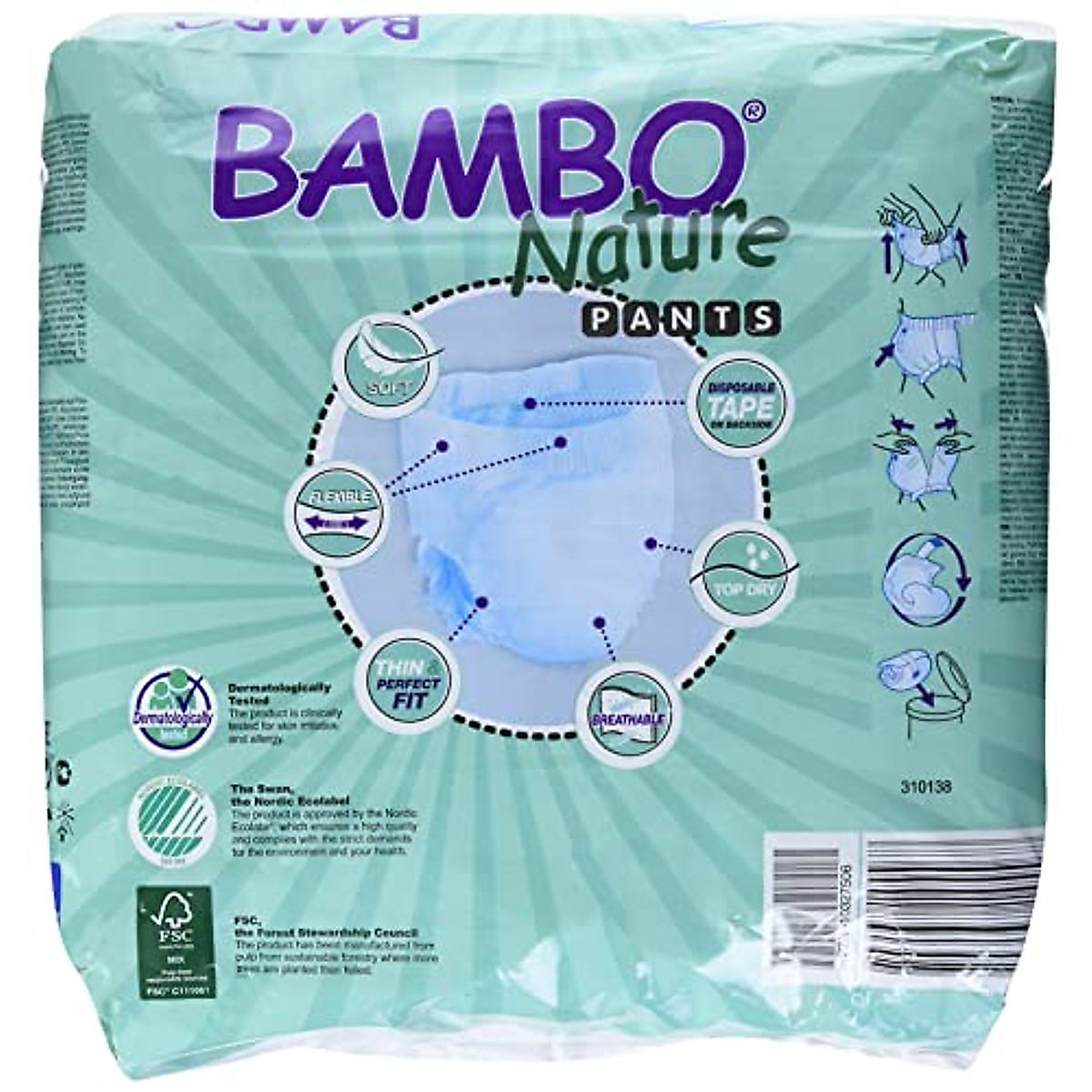 Bambo Nature Baby Training Pants Classic, Size 5 (26-44 Lbs), 20 Count