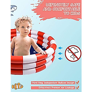 2 Intheanz Kiddie Pool Inflatable 49” X 12” Kids Swimming Pools, Inflatable Baby Ball Pit Pool, Breastmilk Cooler Bag with Ice Pack, Fit 4 Baby Bottles Up to 16 Ounce Insulated Breastmilk Storage Bag