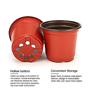 JERIA 200-Pack 4 Inch Plastic Nursery Pots Come with 200 Pcs Labels, Seedling Flower Plant Container and Seed Starting Pots