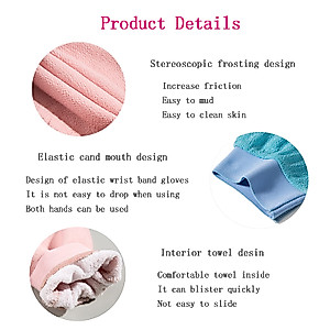 CIDOKAT Exfoliating Mitt For Body Scrub Exfoliator Glove Revive Glow Keesa Exfoliating Glove Exfoliate Bath Korean Deep Exfoliating Gloves For Shower Dead Skin Remover Scrubber Exfoliation 2Pcs Black