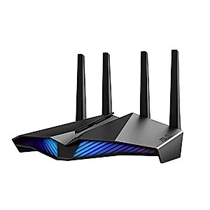 ASUS RT-AX82U AX5400 Dual-Band WiFi 6 Gaming Router, Game Acceleration, Mesh WiFi Support, Dedicated Gaming Port, Mobile Game Boost, MU-MIMO, Aura RGB (Renewed)