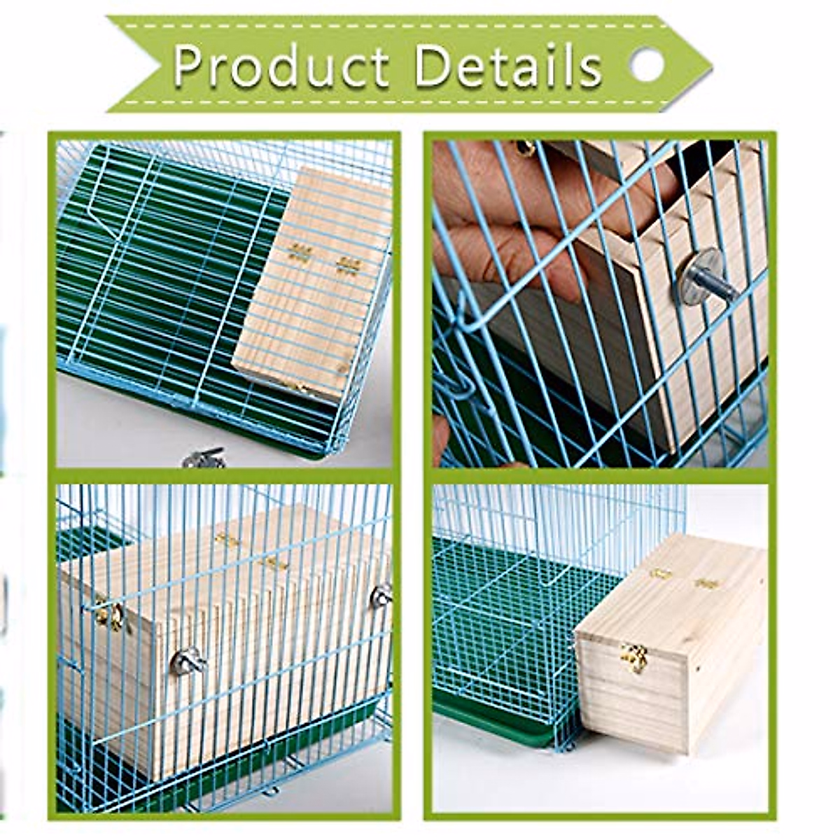 PINVNBY Parakeet Nesting Box Bird House Wood Breeding Box Parrots Mating Box for Lovebirds,Cockatoo,Budgie, Finch,Canary and Medium-Sized Birds(XL)